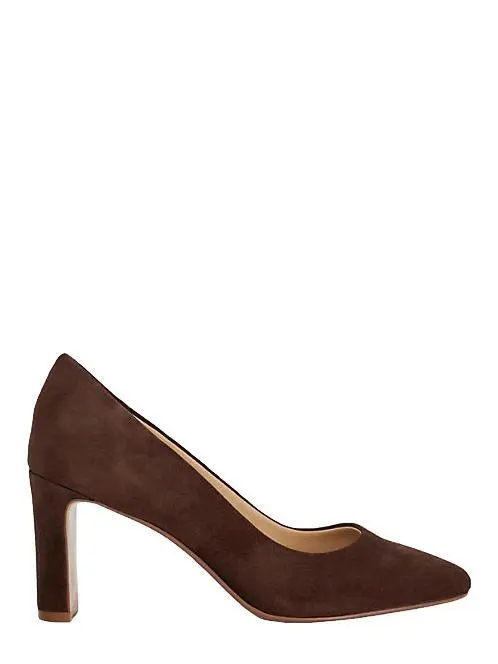 DUNE Arriving Suede Heeled Courts - Brown Suede