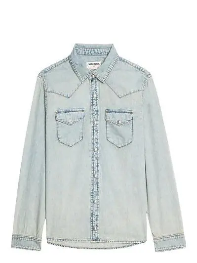 Zadig&Voltaire Saby Flap-pocket Denim Shirt - Light Blue