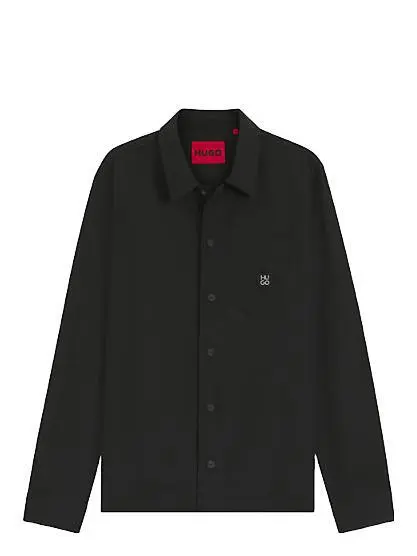 Hugo Logo-patch Cotton Polo Shirt - Black