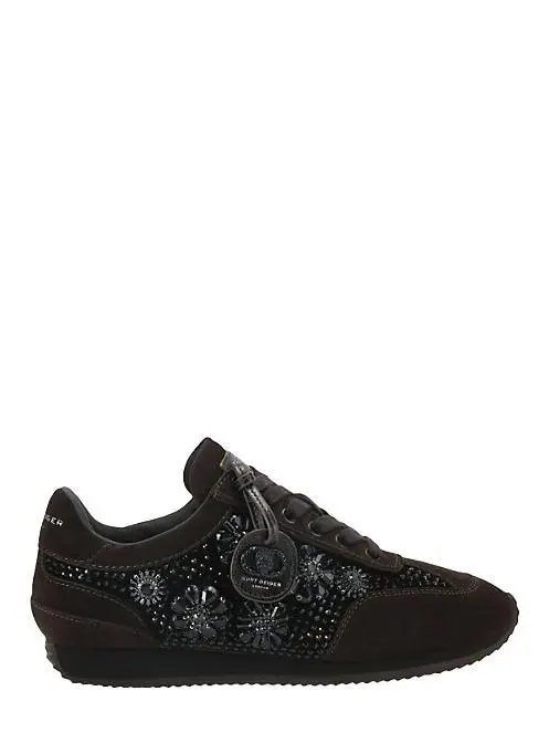 Kurt Geiger Chelsea Jewel Woven Trainers - Dark Brown