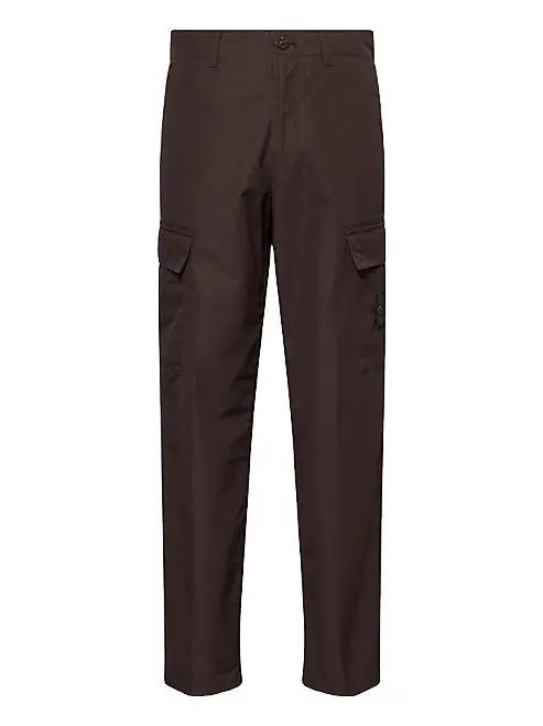 Stone Island Ghost Badge Weatherproof Cotton-canvas Trousers - Dark Brown