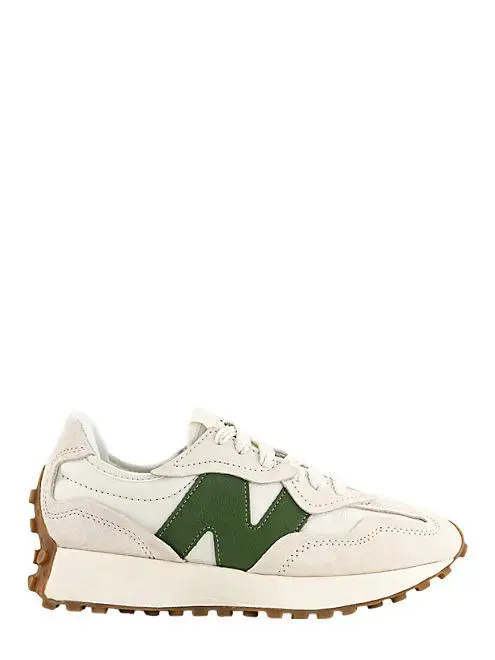 NEW BALANCE 327 Suede And Leather Trainers - Linen Green Gum
