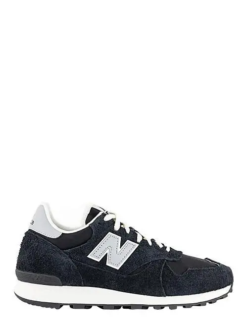 NEW BALANCE 475 Suede And Mesh Sneakers - Black