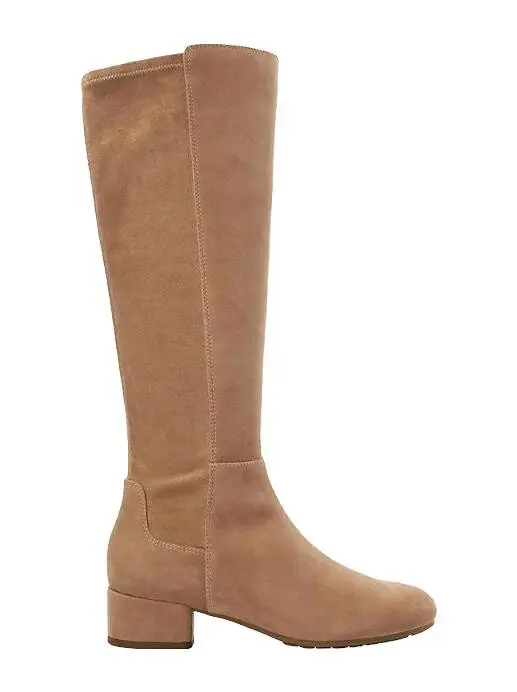 DUNE Tayla Suede Knee-high Boots - Caramel Suede