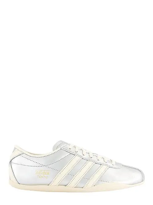 Adidas Leather Low Top Trainers - Silver Metallic Cream Wh
