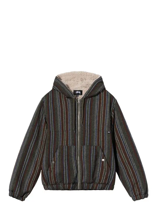 StÜssy Wool Stripe Work Jacket - Green