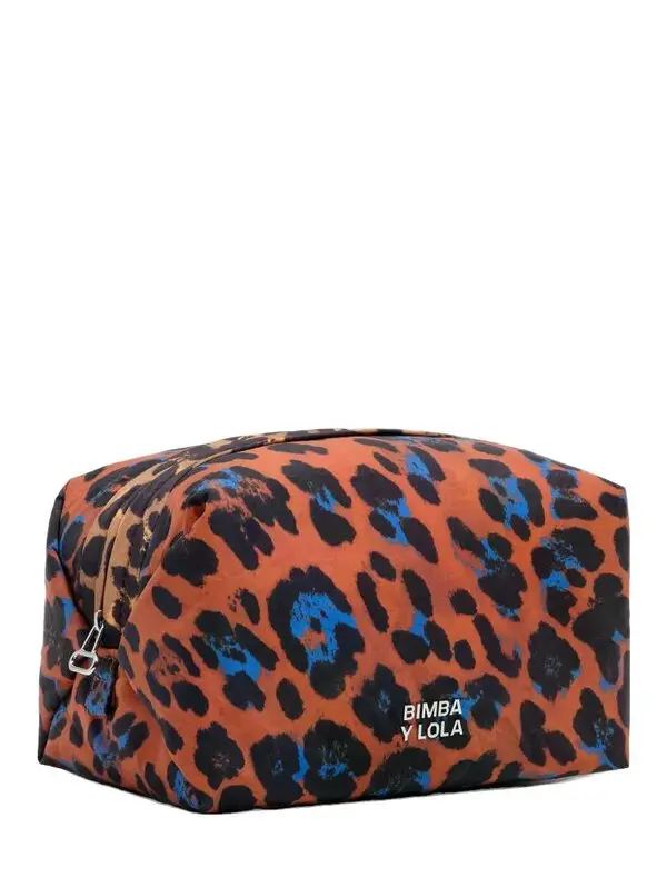 Bimba Y Lola Leopard-print Zip-top Makeup Bag - Red
