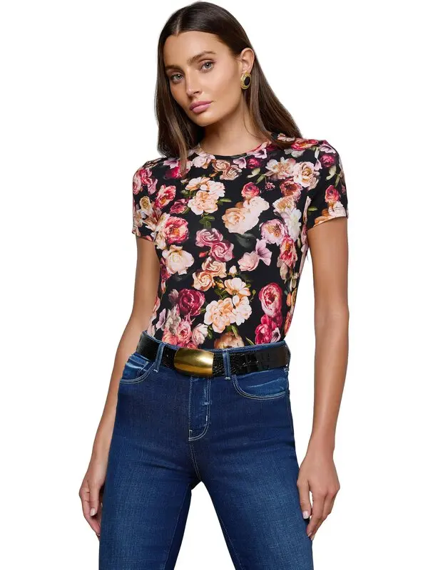 L'Agence Ressi Fitted T-shirt - Multi Cluster Floral