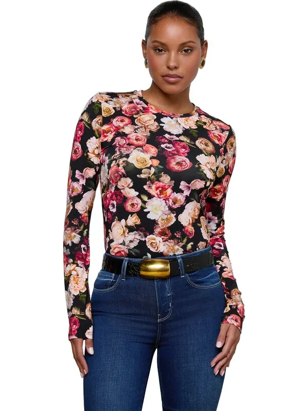 L'Agence Tess Long-sleeve T-shirt - Multi Cluster Floral