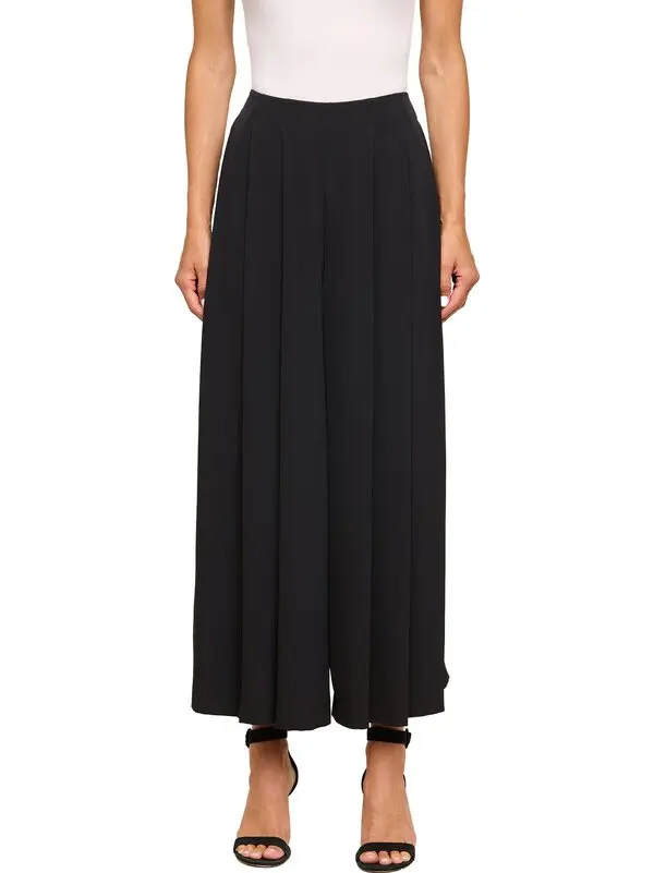 L'AGENCE Novalynn Cropped Pleated Trousers - Black