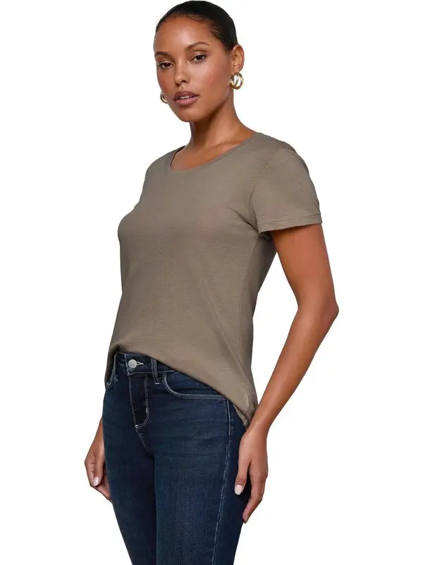 L'Agence Cory Cotton Scoopneck T-shirt - Driftwood