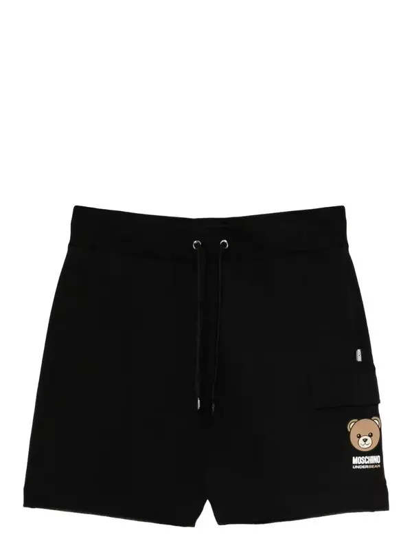 Moschino Teddy-print Shorts - Black
