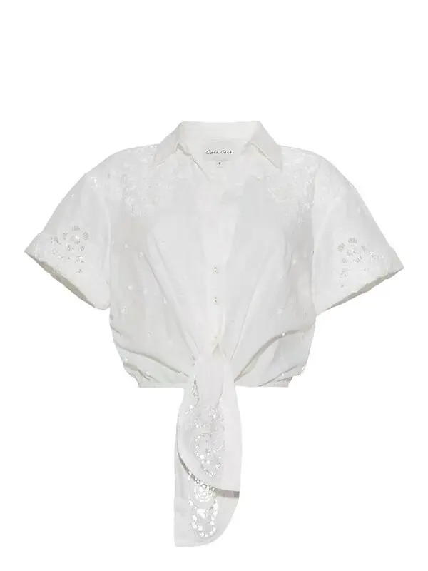 Cara Cara Asbury Cropped Blouse - White