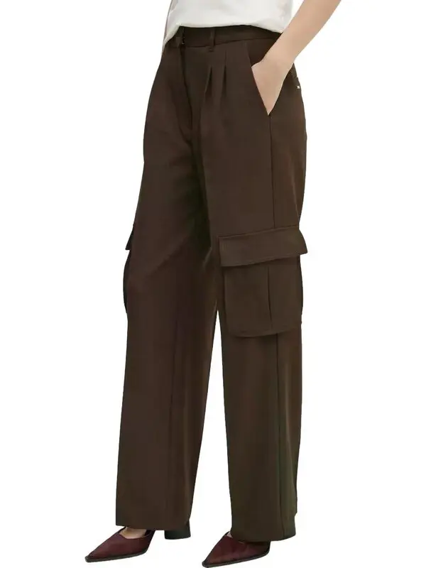 Guess Pleated Cargo-pocket Trousers - Brown