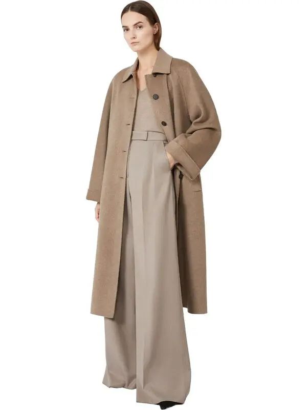 Max Mara Wool Wide-leg Trousers - Hazelnut Brown