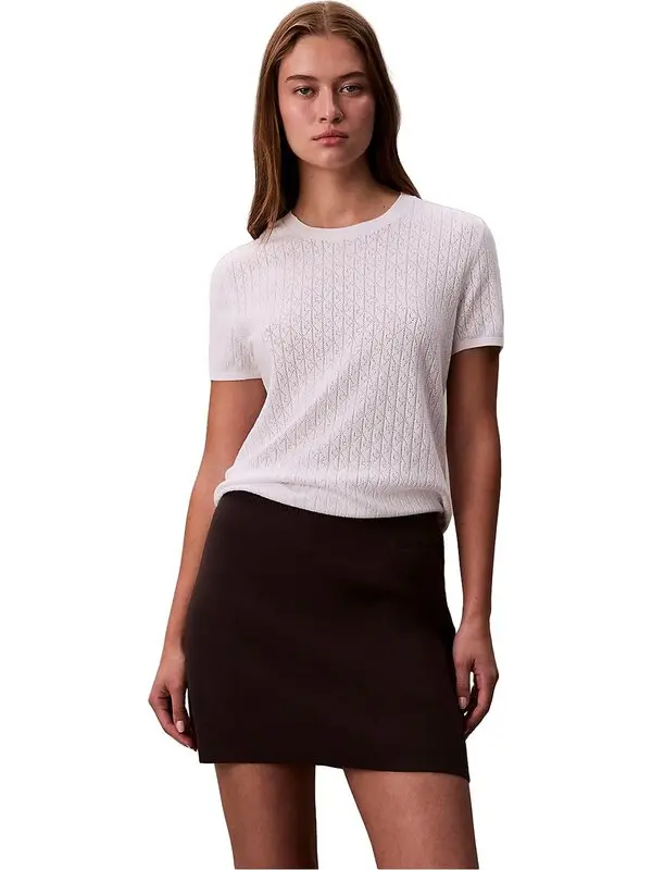 Calvin Klein Tech Knit Mini Skirt - Black