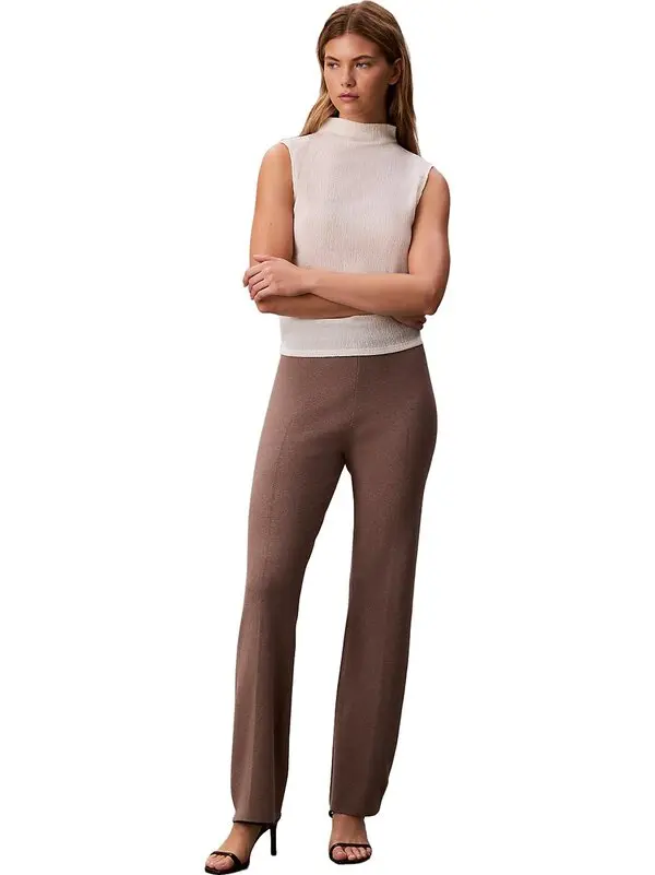 Calvin Klein Tech Knit Slim Pants - Camel Heather