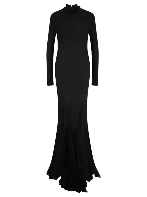 Khaite Pleated Open-back Silk Dress - Black