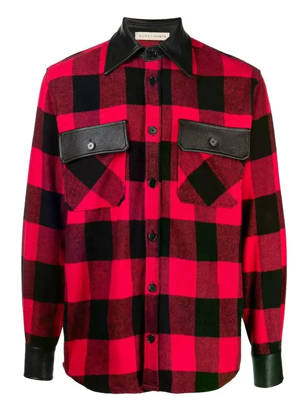 ROMEO HUNTE Check-print Wool Shirt - Black