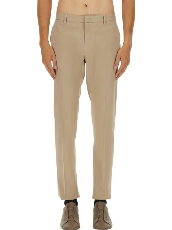 Zegna Cotton Blend Trousers - Beige