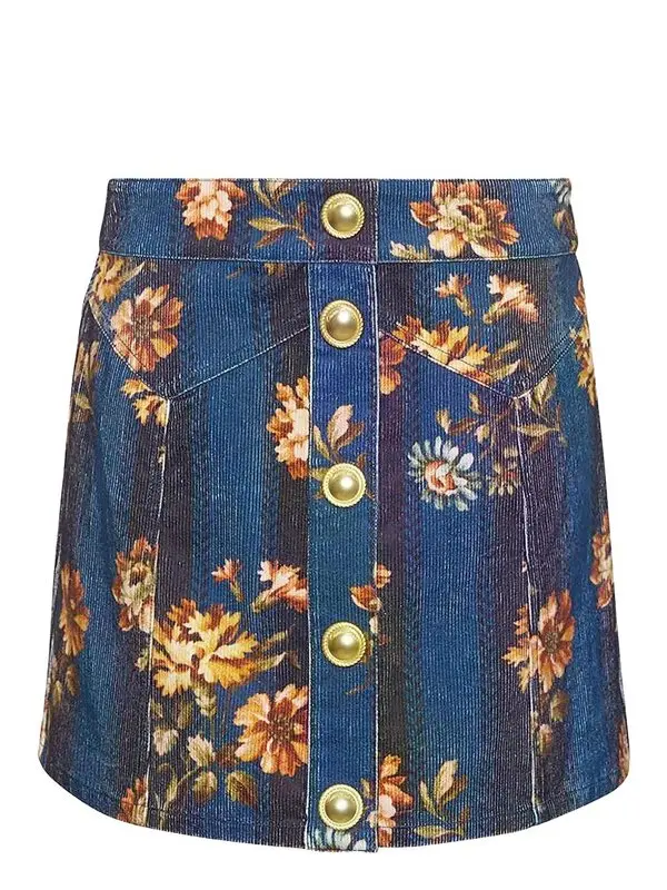 Cara Cara Juniper A-line Skirt - Blue