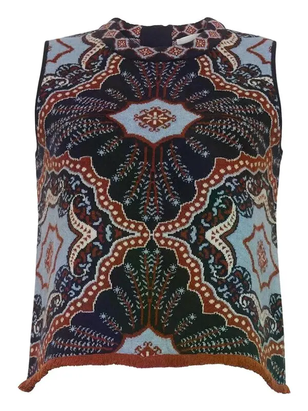 Cara Cara Julissa Paisley-pattern Sleeveless Top - Blue