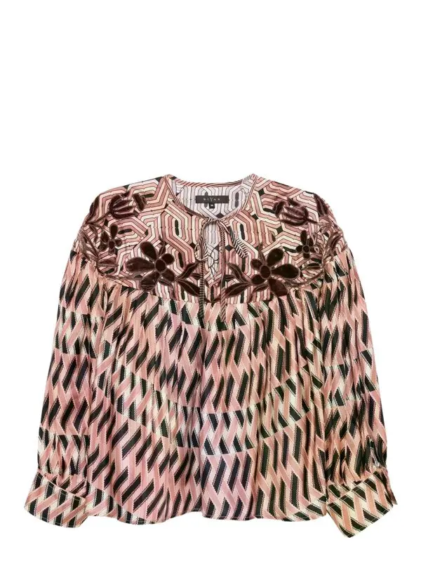 Biyan Printed Silk Top - Pink