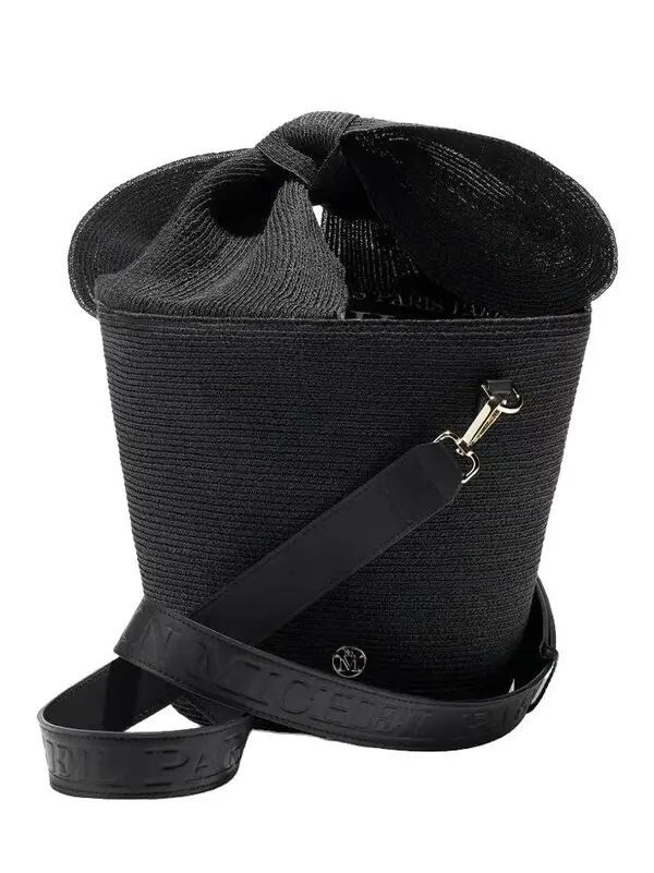MAISON MICHEL Barbara Bow-detail Bucket Bag - Black