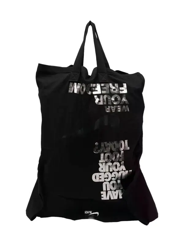 BLACK COMME DES GARÇONS Printed Tote Bag - Black