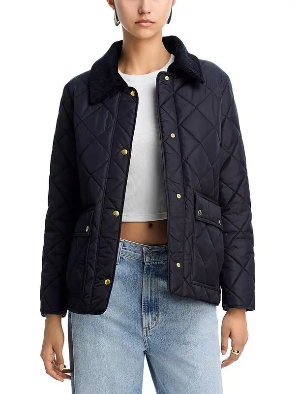 Aqua Quilted Barn Jacket - Black
