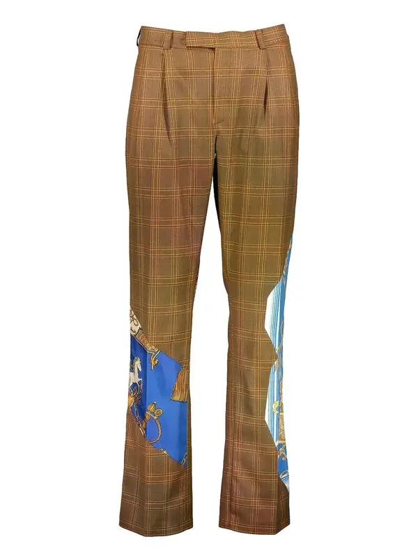 Ahluwalia Grandad Check-pattern Trousers - Brown