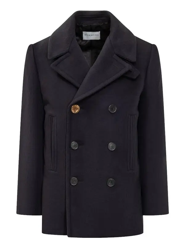 Givenchy Wool Double-breasted Coat - Blue