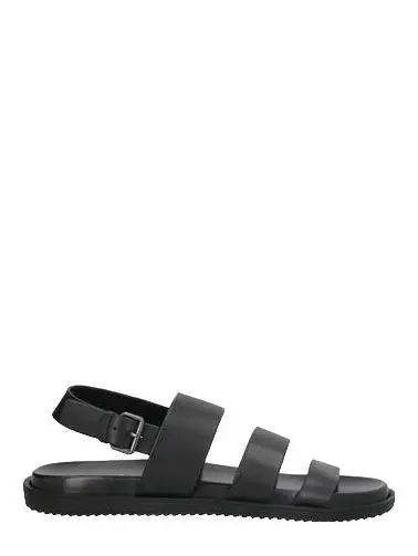 CERRUTI 1881 Glossed Leather Ankle Strap Sandals - Black