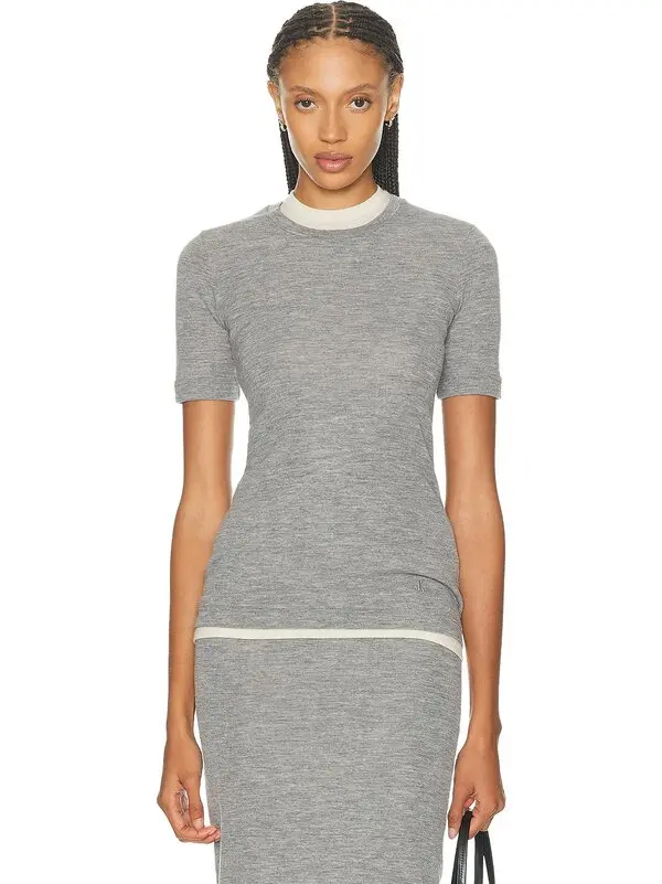 JIL SANDER Tank Top Tee - Grey & Bone