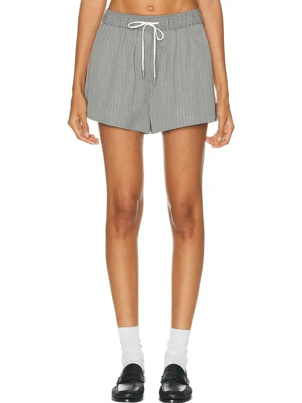 ST. AGNI Tailored Boxer Short - Grey Pinstripe