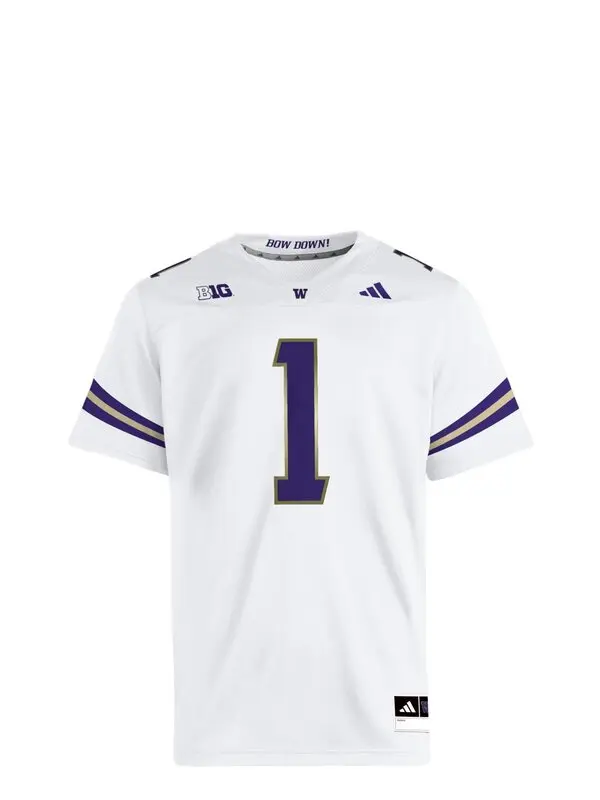 Adidas Washington Huskies Premier Away Football Jersey - White / Team College Purple / Team Sand