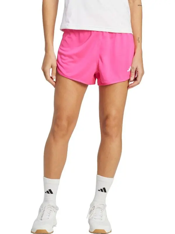 Adidas Pacer Essentials Knit High-rise Shorts - Shock Pink / White