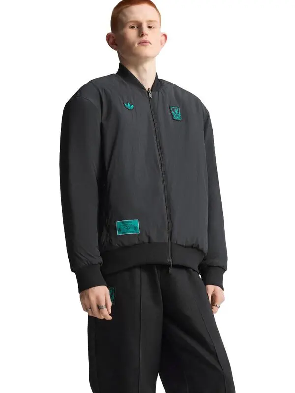 Adidas Liverpool Fc Terrace Icons Jacket - Black / Sea Green