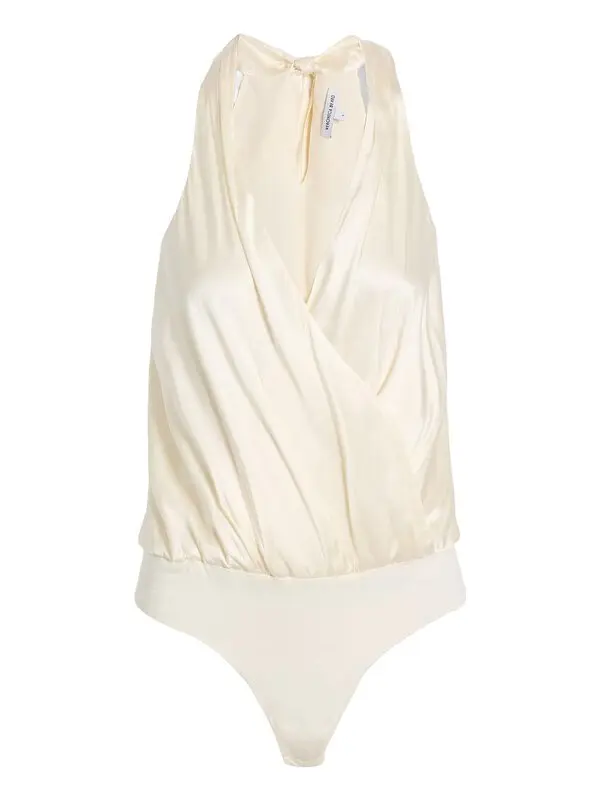 Veronica Beard Fernanda Wrap-effect Silk-blend Bodysuit - Ivory