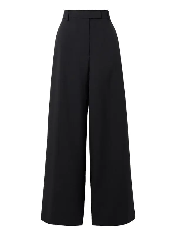 Dries Van Noten Wide-leg Wool And Mohair-blend Twill Pants - Black