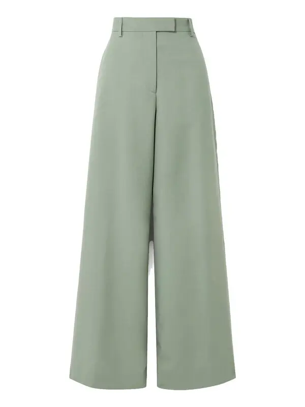 Dries Van Noten Wide-leg Wool And Mohair-blend Twill Pants - Gray
