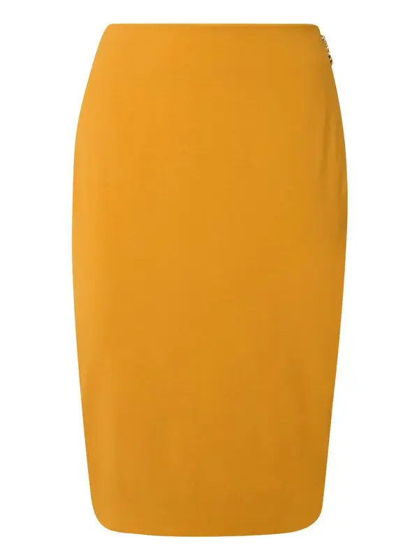 Saint Laurent Grain De Poudre Pencil Skirt - Orange