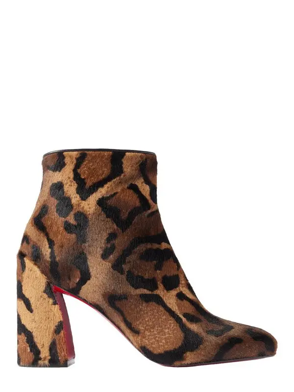 CHRISTIAN LOUBOUTIN Jane 85 Leopard-print Calf Hair Ankle Boots - Animal Print