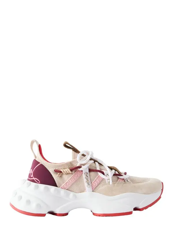 CHRISTIAN LOUBOUTIN Trailnrun Studded Sneakers - Neutrals