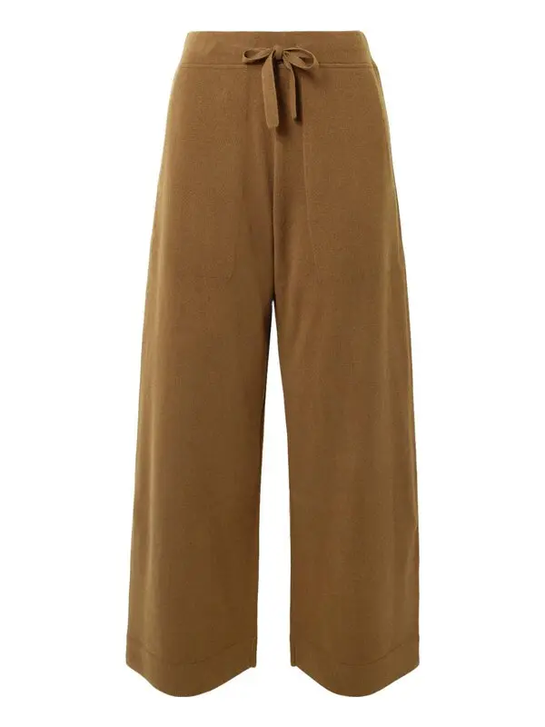 Le Kasha Suria Organic Cashmere Wide-leg Pants - Brown