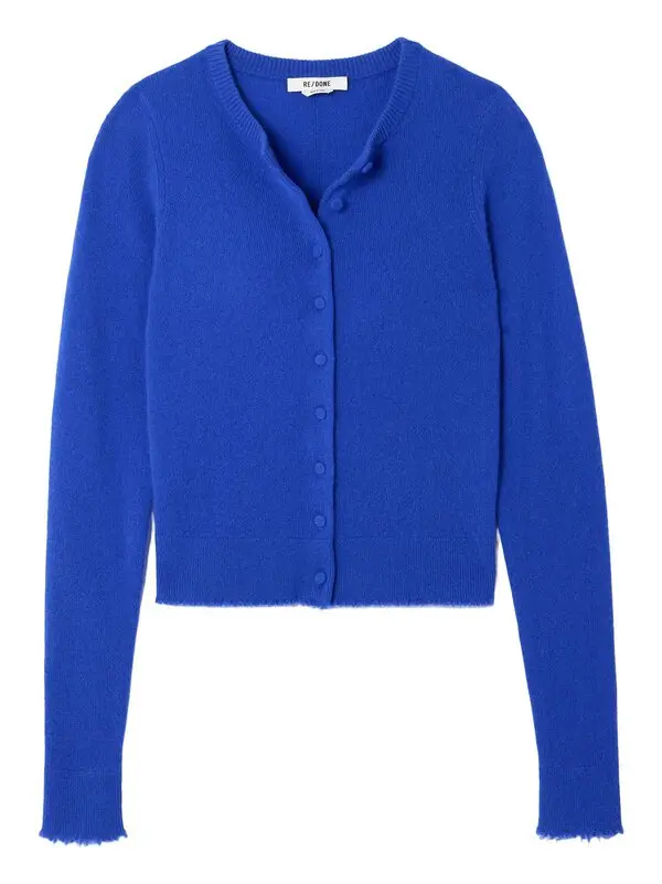RE/DONE Lived-in Cashmere Cardigan - Blue