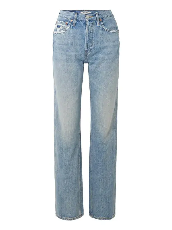 RE/DONE 90s High-rise Straight-leg Organic Jeans - Blue