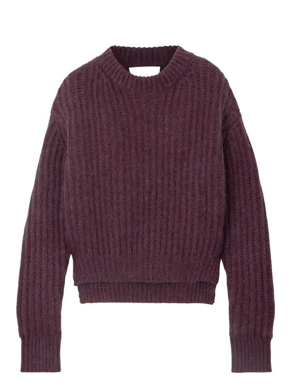 Sasuphi Ribbed Wool-blend Sweater - Burgundy