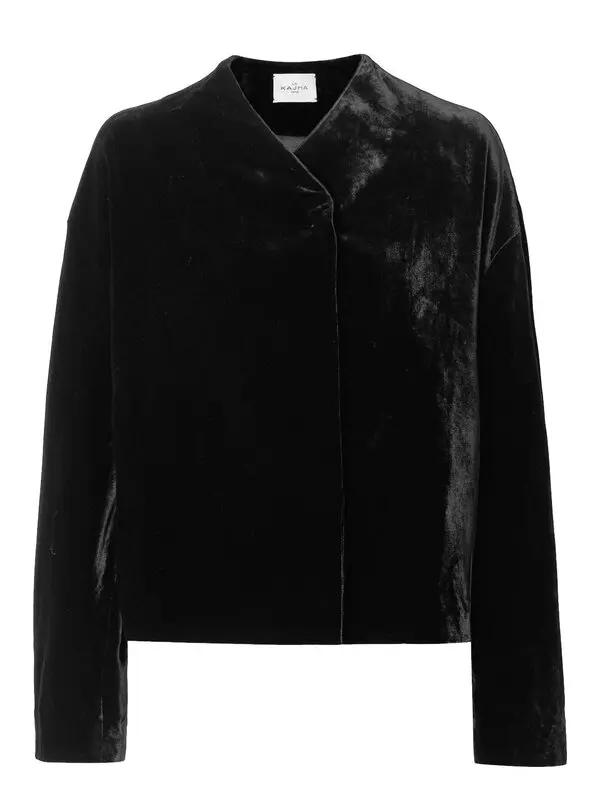 Le Kasha Dodav Velvet Wrap Jacket - Black
