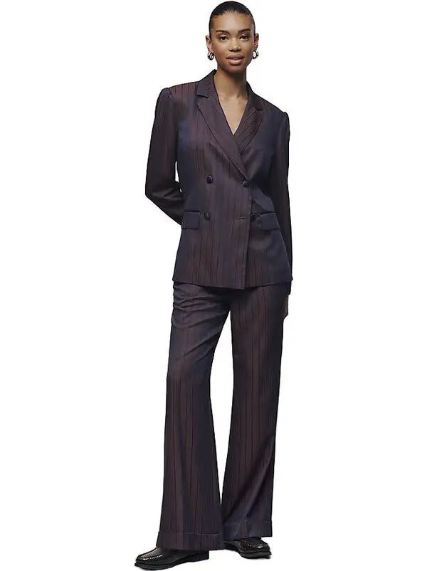 Maeve Cocktail Hour Stripe Suiting Pants - Purple/brown